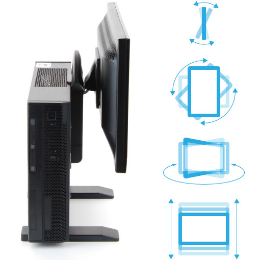 SFF desktop PC with monitor mounting capability